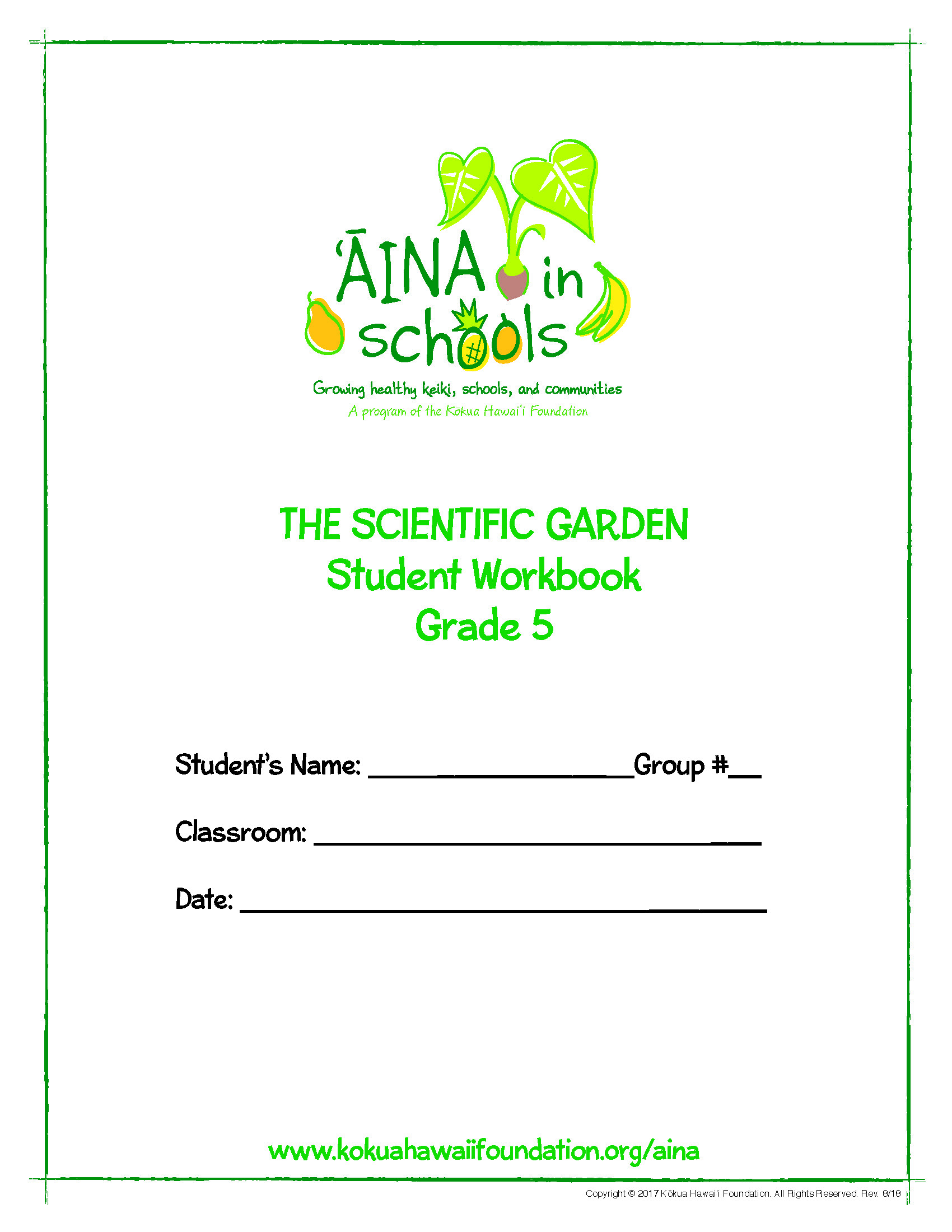 Grade 5: Scientific Garden Workbook - Kokua Hawaii Foundation