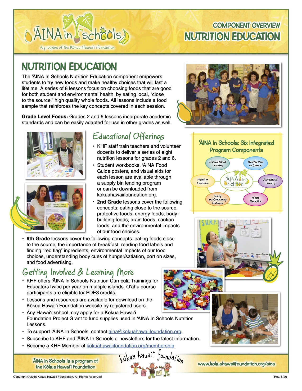 ʻĀINA In Schools Nutrition Education Component Overview - Kokua Hawaii Foundation