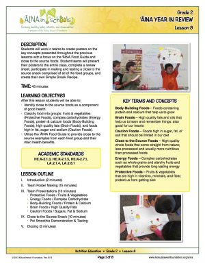 ʻĀINA Nutrition Education Grade 2 Lesson 8: ʻĀINA Year In Review ...