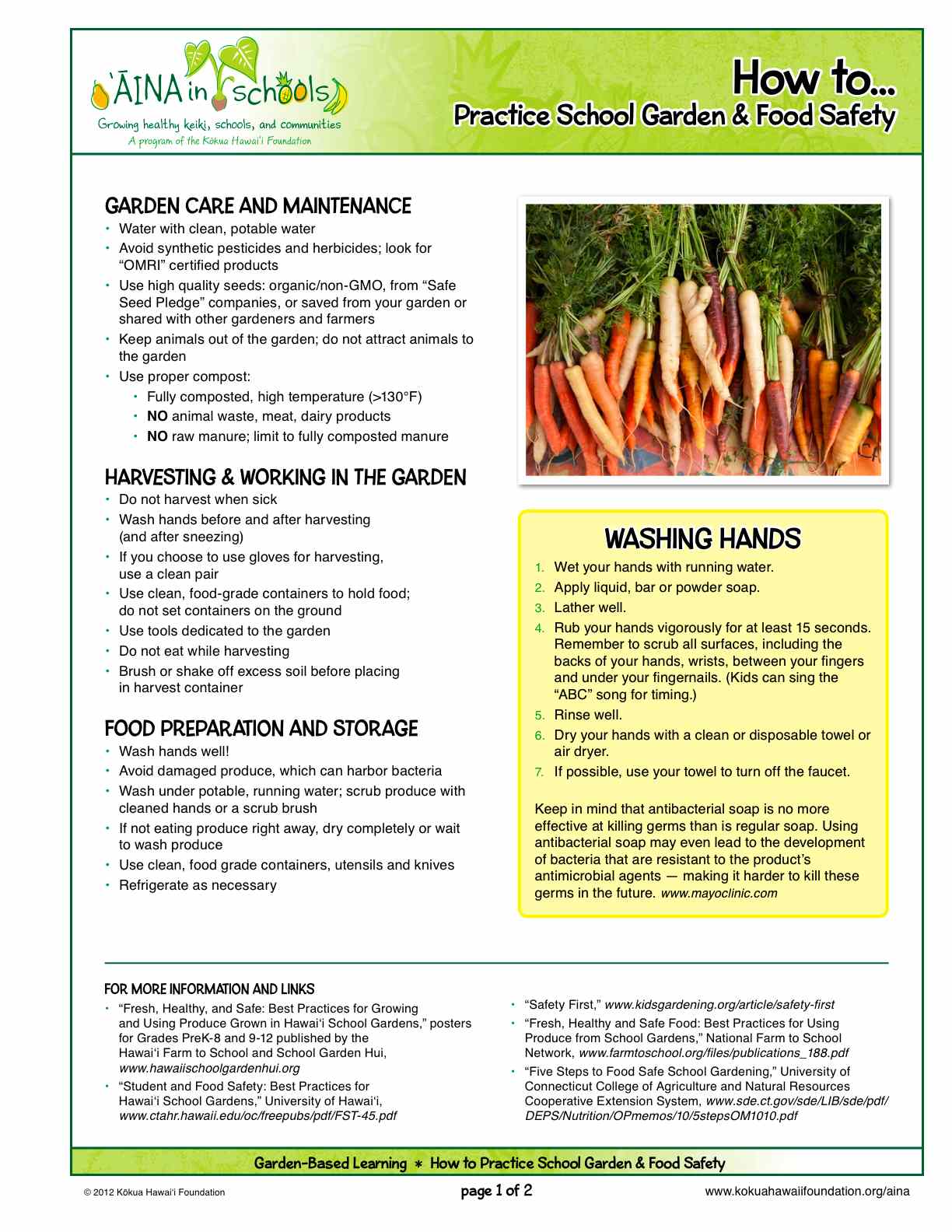 ʻĀINA How to Practice School Garden & Food Safety - Kokua Hawaii Foundation