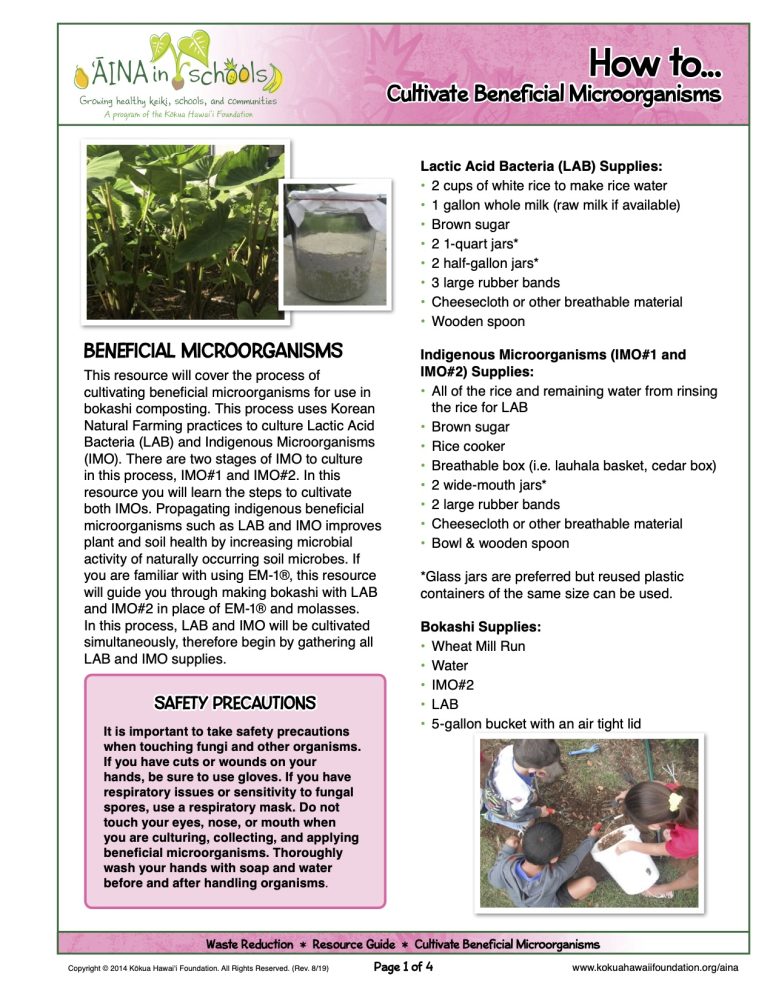 ʻĀINA How To Cultivate Beneficial Microorganisms - Kokua Hawaii Foundation