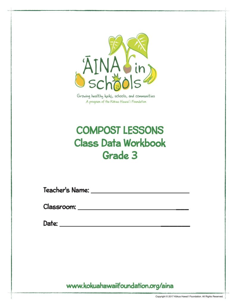 ʻĀINA In Schools Waste Reduction Grade 3: Class Data Workbook - Kokua ...