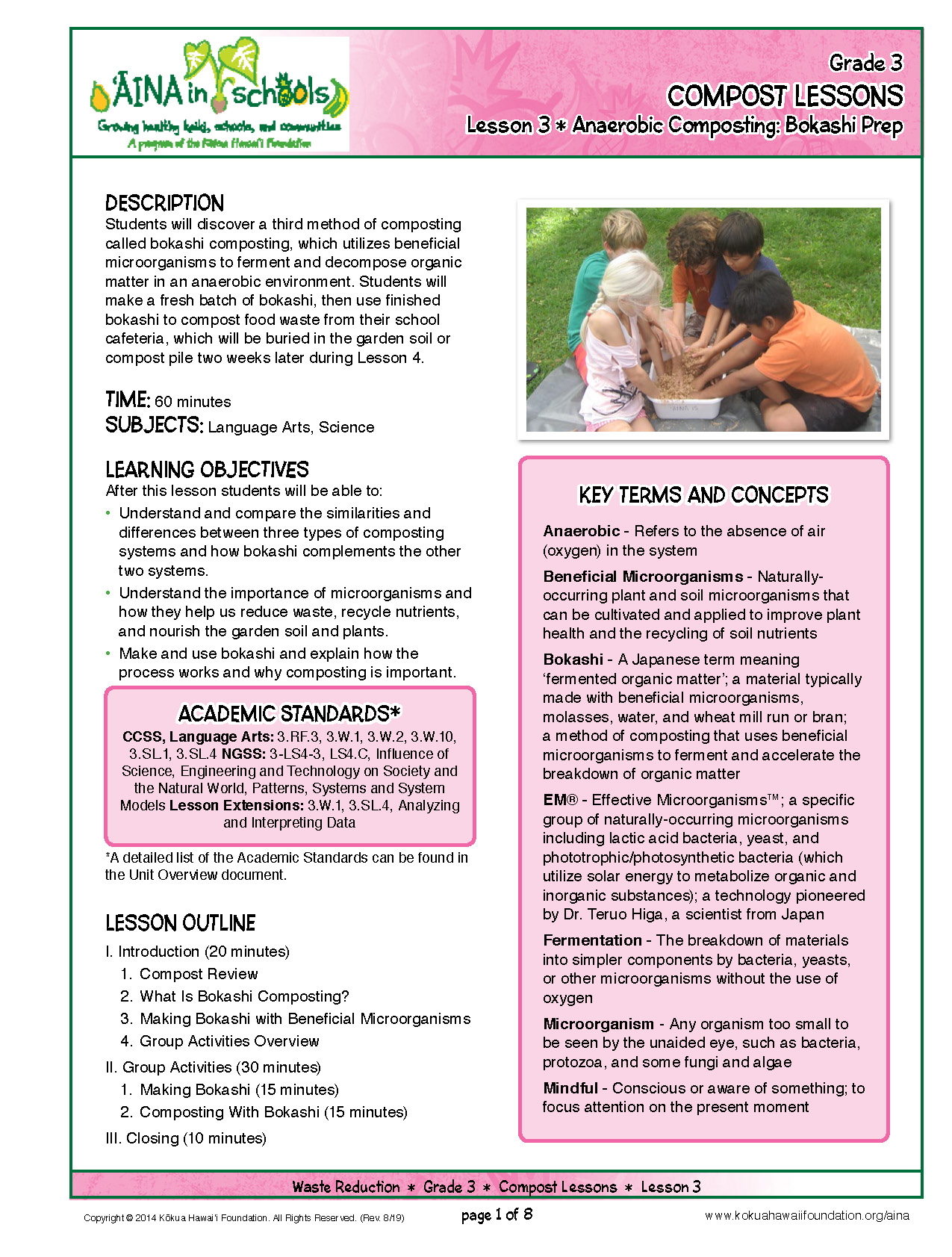 ʻĀINA In Schools Waste Reduction Grade 3: Composting Lesson 3 - Kokua ...