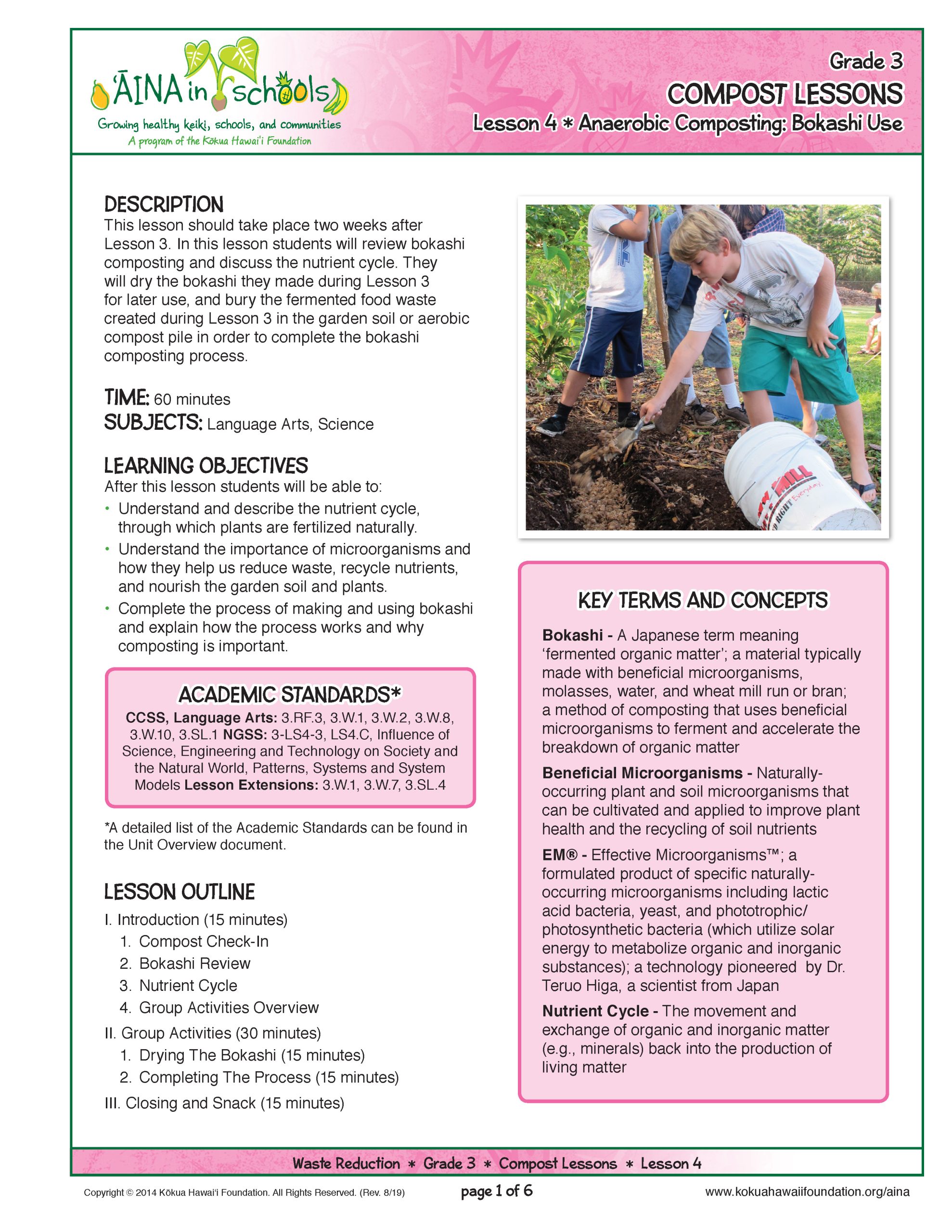 ʻĀINA In Schools Waste Reduction Grade 3: Composting Lesson 4 - Kokua ...