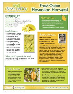 Starfruit Educational Resource Sheet - Kokua Hawaii Foundation