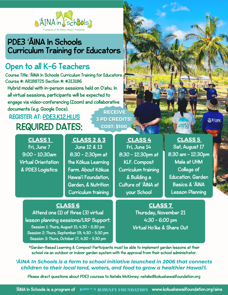 PDE3 ʻĀINA In Schools Curriculum Training for Educators - Kokua Hawaii ...