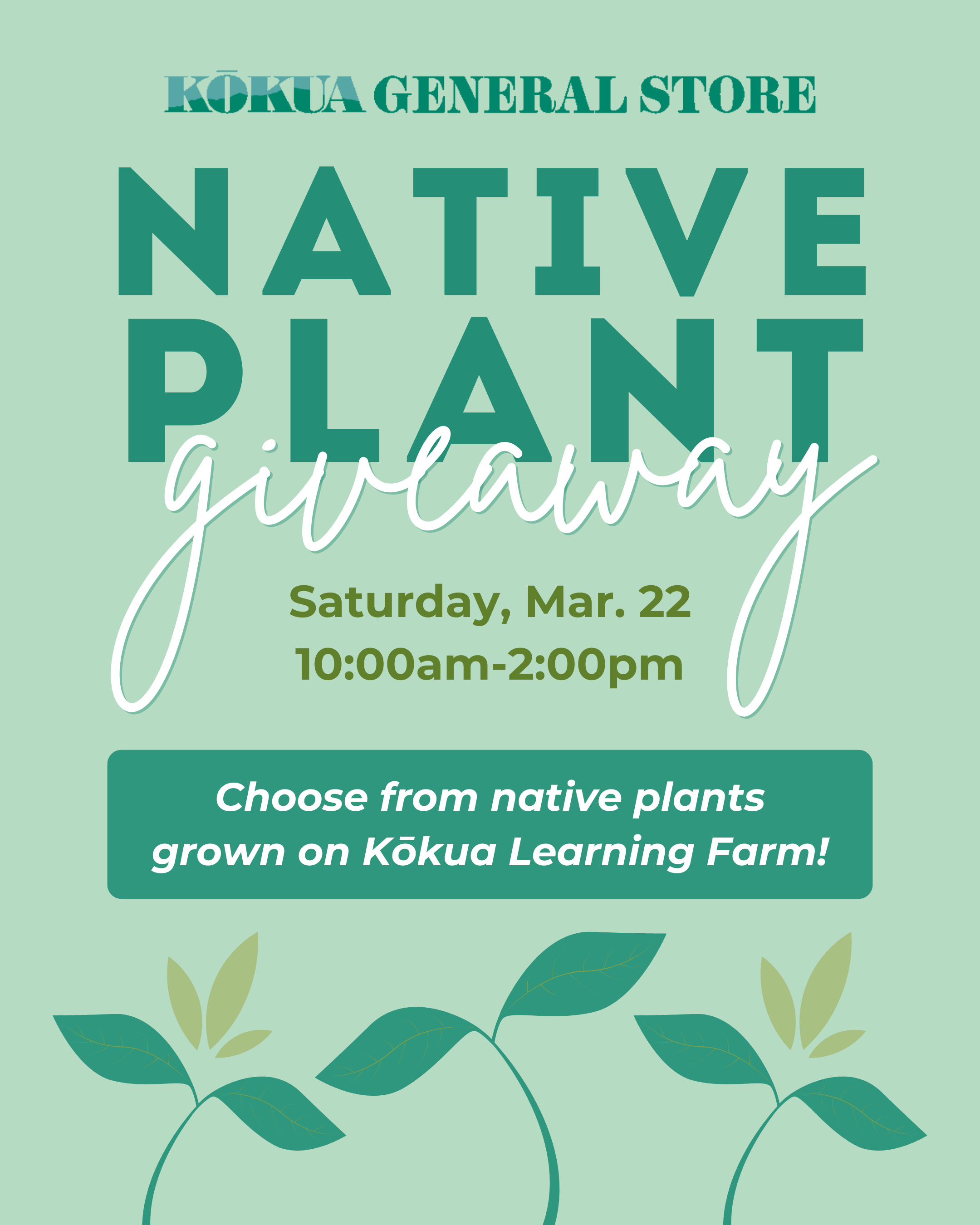 Native Plant Giveaway at the Kōkua General Store - Kokua Hawaii Foundation