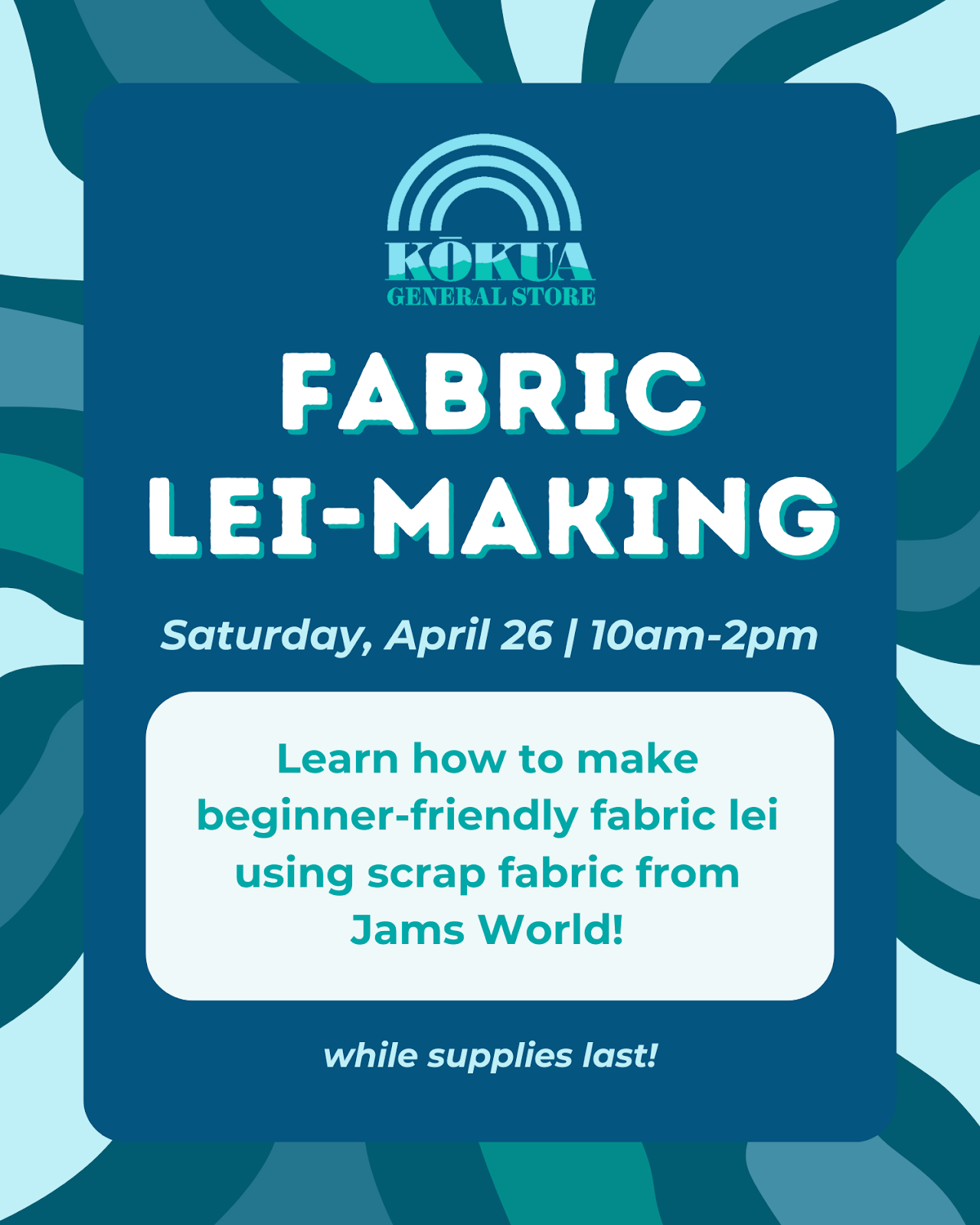 Kōkua General Store Fabric Lei Making - Kokua Hawaii Foundation