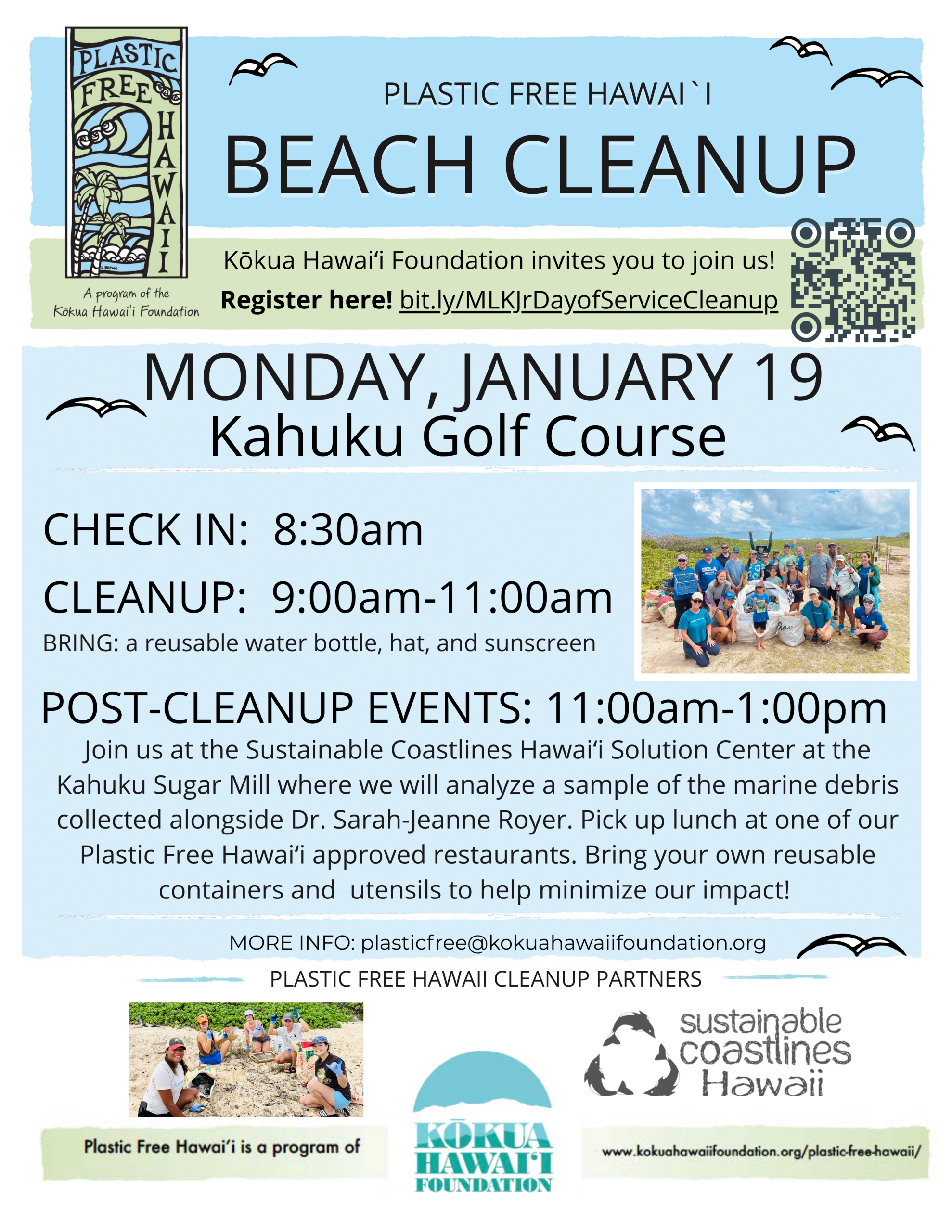 Plastic Free Hawaiʻi MLK Jr. Day Beach Cleanup - Kokua Hawaii Foundation